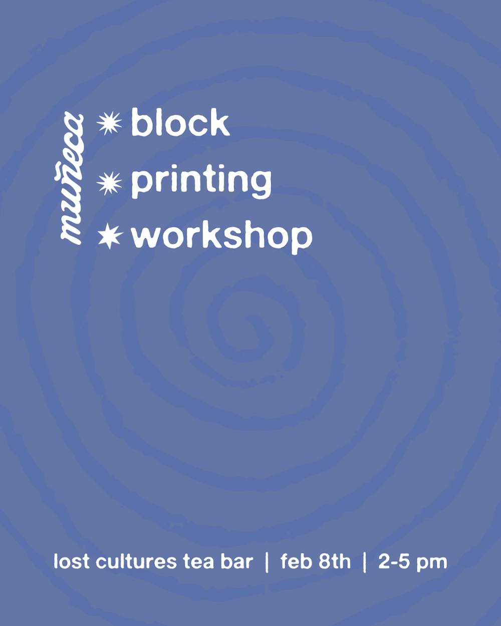 block printing workshop | Partiful