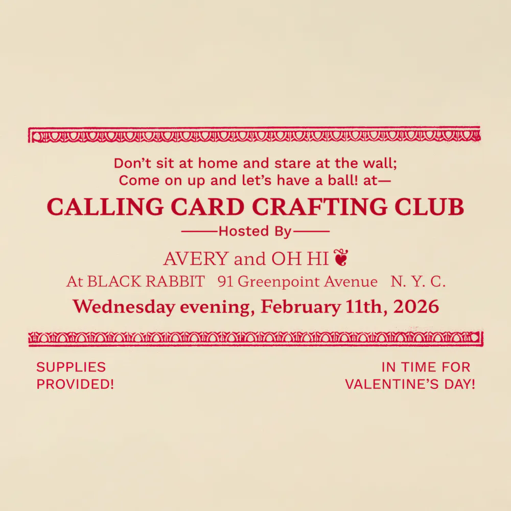Calling Card Crafting Club | Partiful