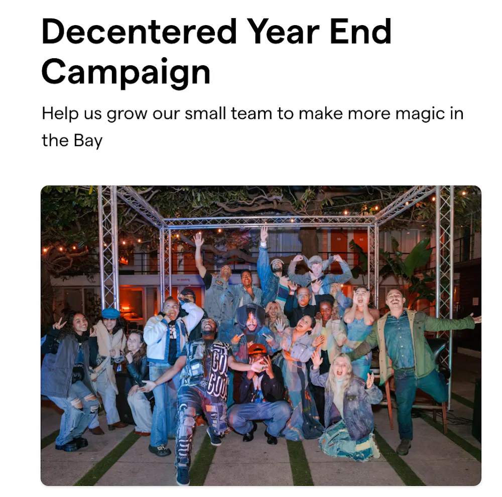 Decentered Arts Giving Tuesday | Partiful