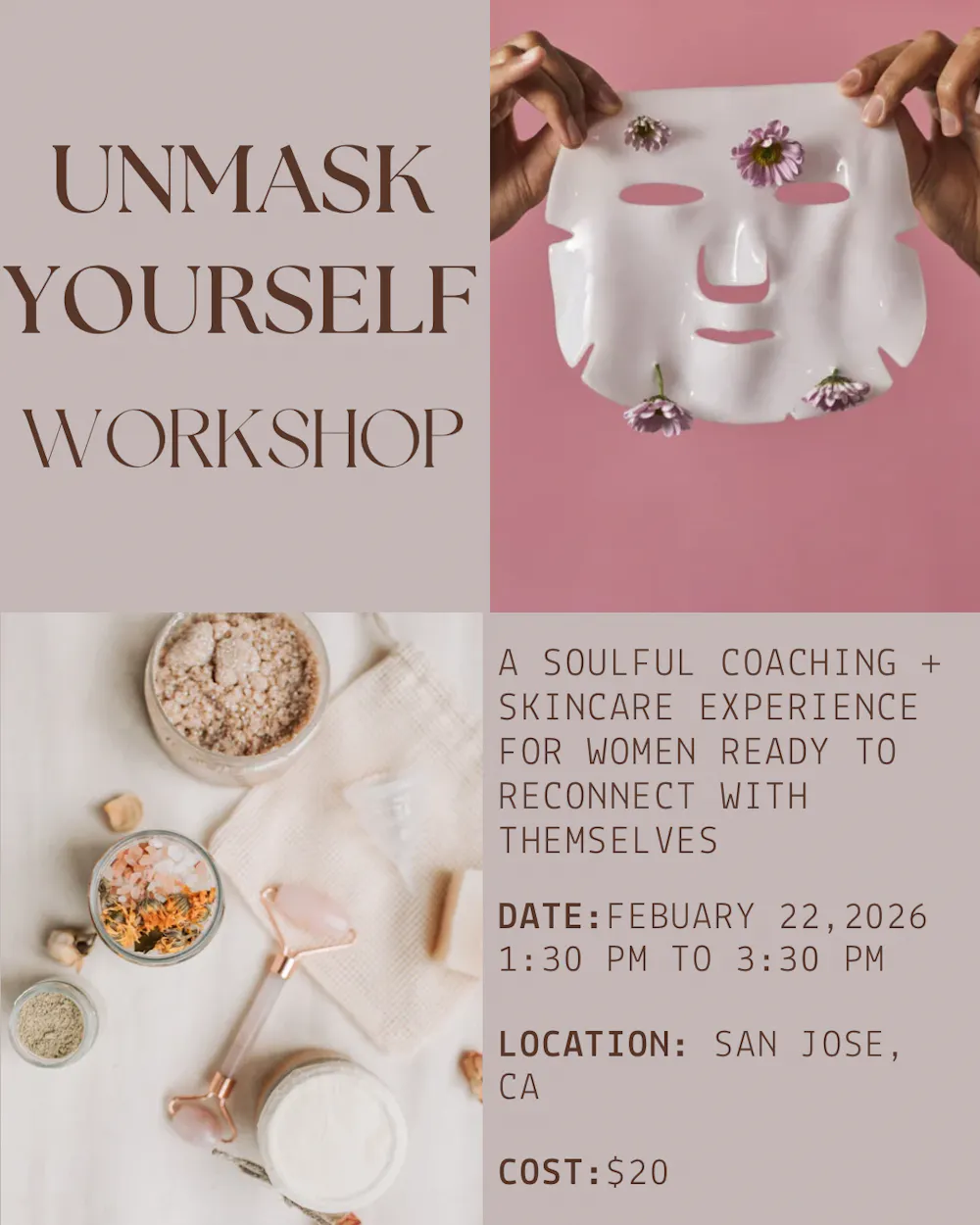 Unmask Yourself Workshop | Partiful