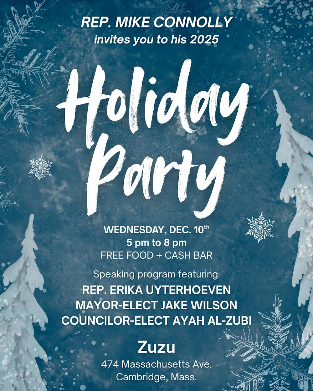 Rep. Mike Connolly’s 2025 Holi… | Partiful
