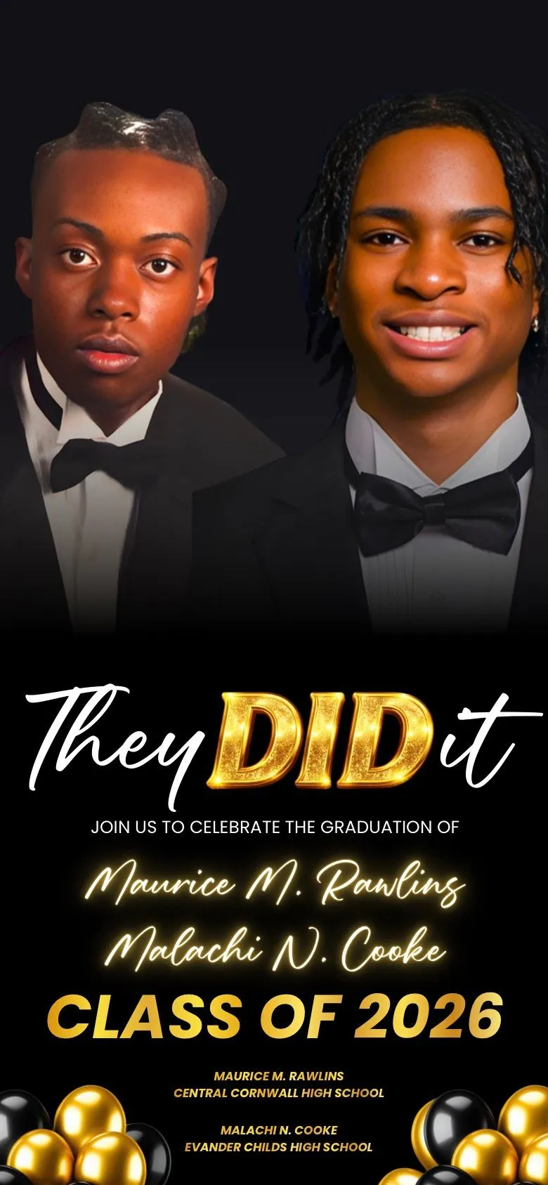 Maurice and Malachi’s Graduati… | Partiful