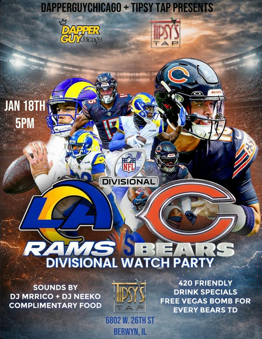 BEARS VS RAMS PLAYOFF WATCH PA… | Partiful