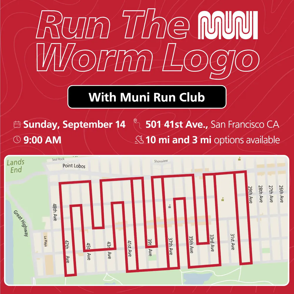 Run the Muni Worm Logo with M… | Partiful