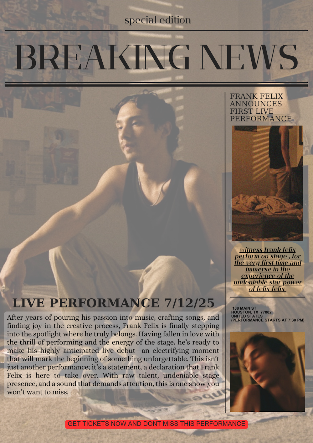 RSVP to FRANK FELIX LIVE PERFO… | Partiful